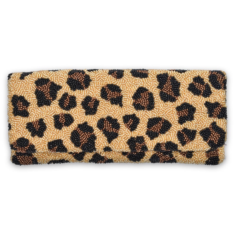 Foldover Custom Beaded Clutch Leopard - Etsy
