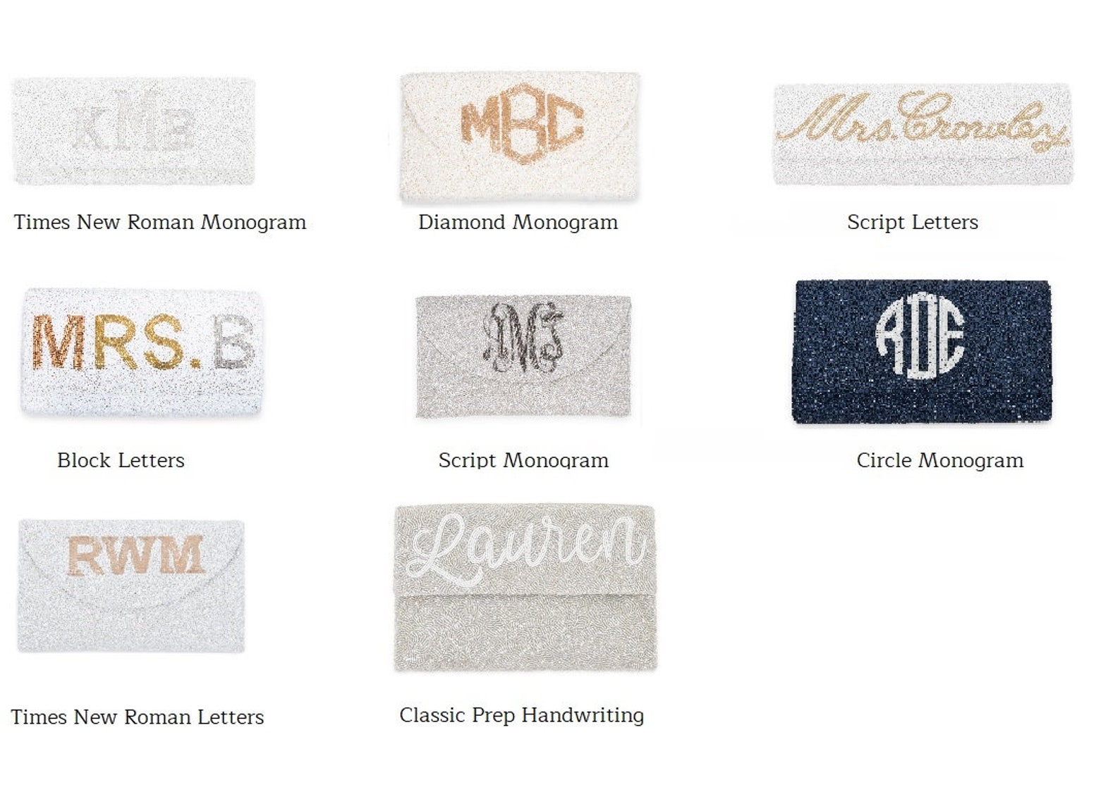 Envelope Custom Beaded Monogram Clutch - Etsy