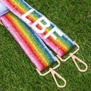 Custom Beaded Metallic Rainbow Purse Strap - Etsy