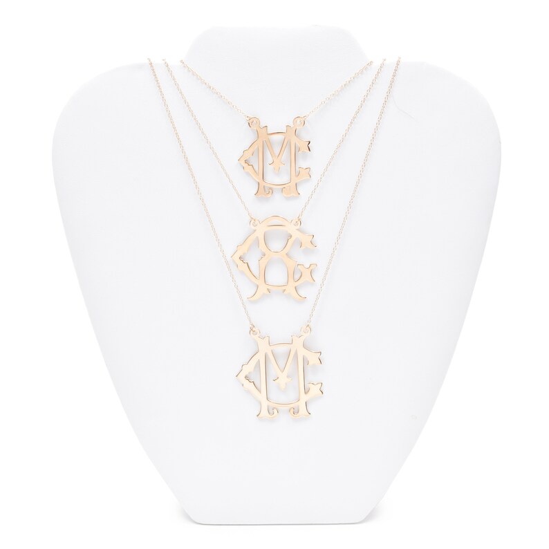 Vintage Interlocking Monogram Necklace - Etsy