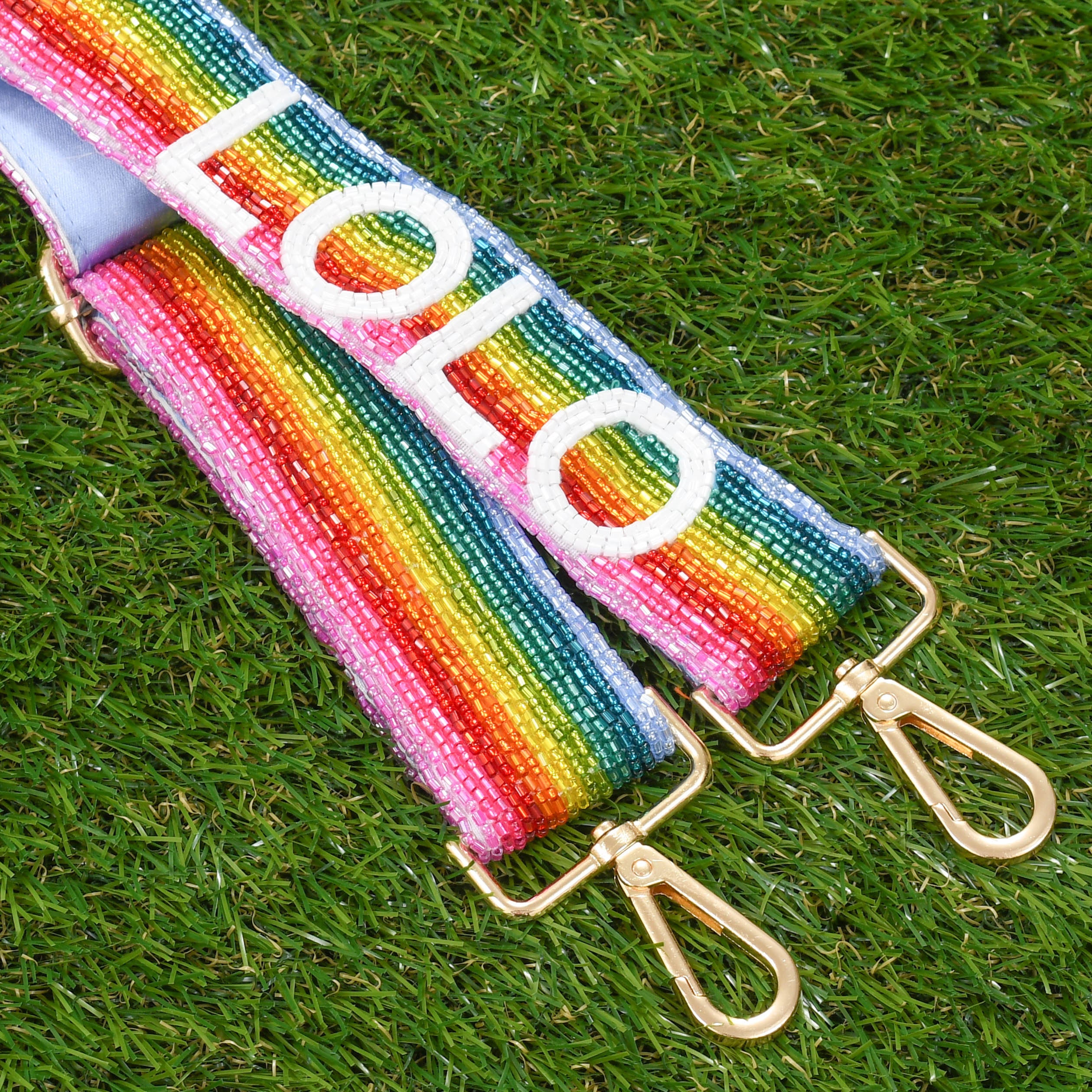 Custom Beaded Metallic Rainbow Purse Strap | Etsy