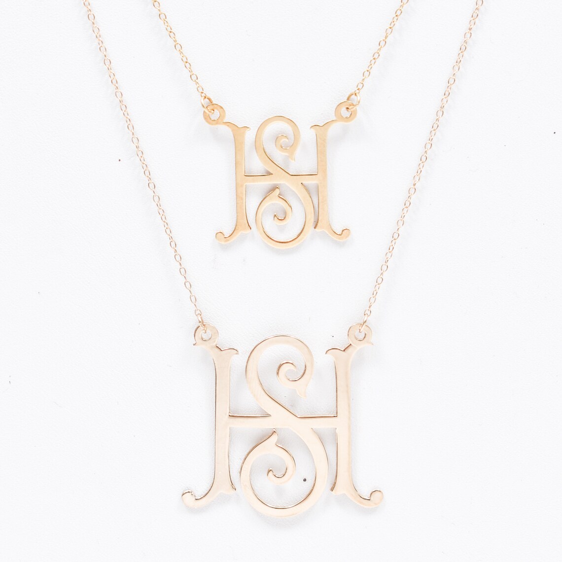 Vintage Interlocking Monogram Necklace - Etsy