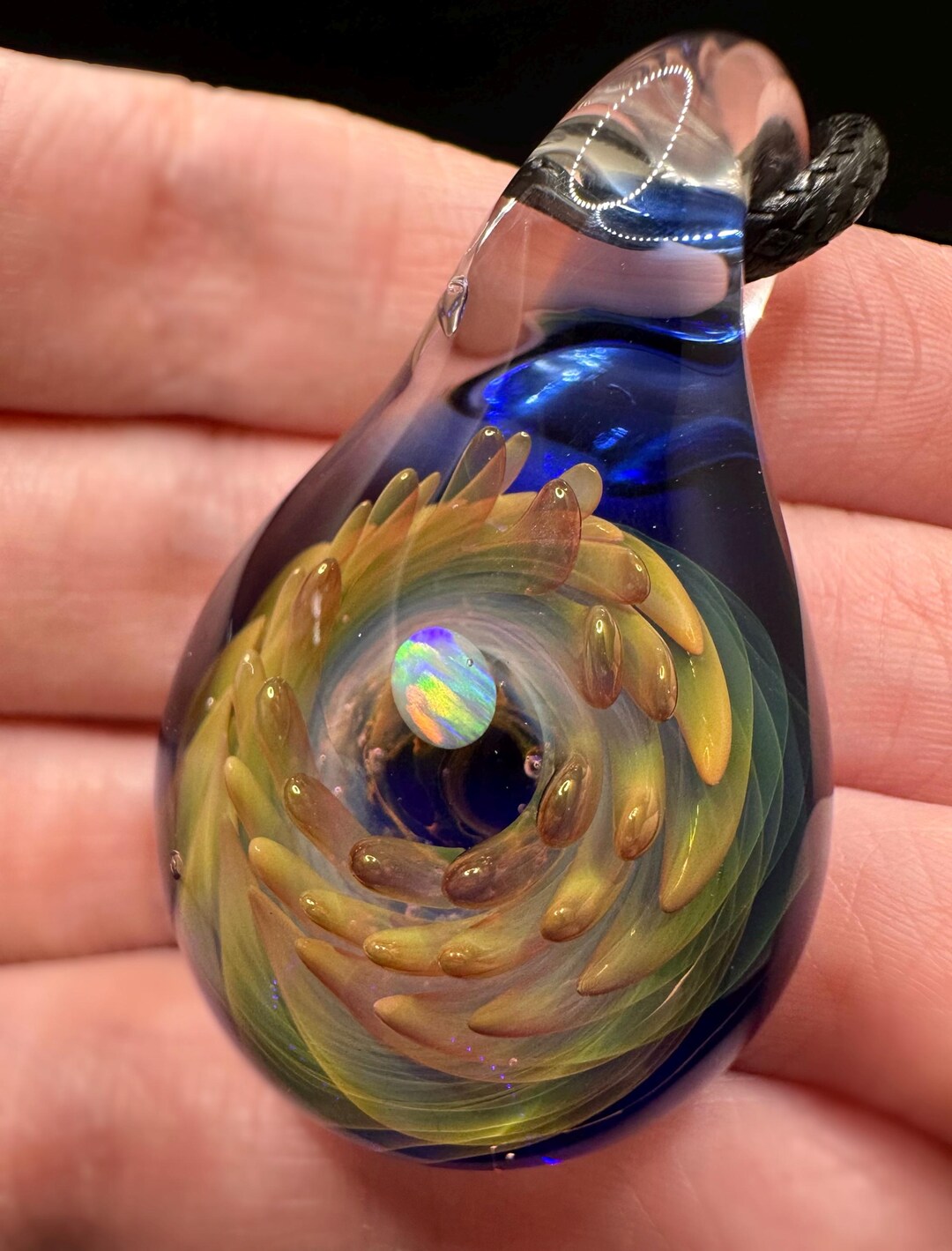 Glass Blown Silver and Gold Fume Implosion Opal Pendant - Etsy