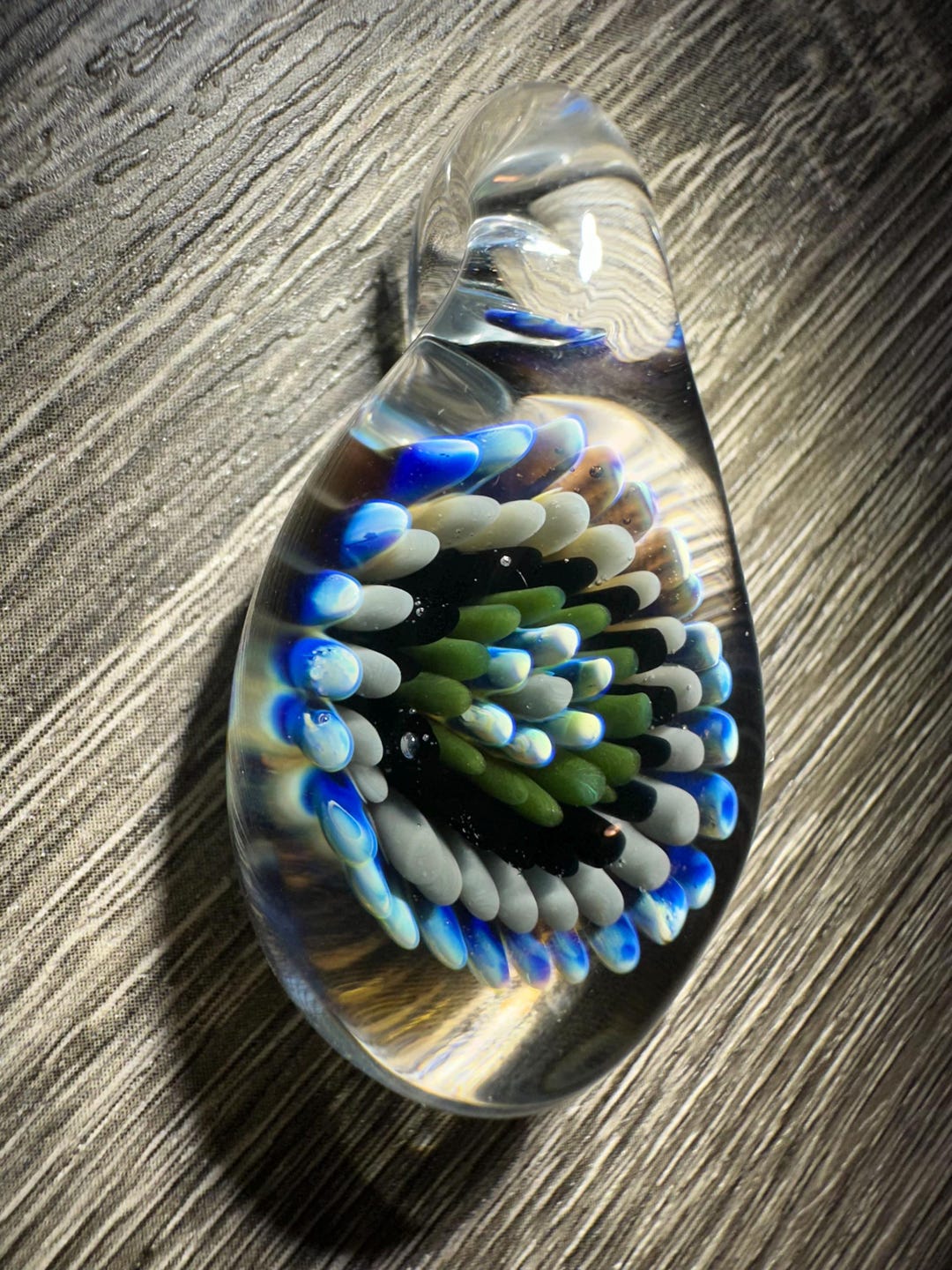 Glass Hand Blown Teardrop Implosion Pendant - Etsy