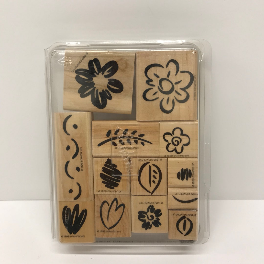 Fanciful Flowers Stampin' Up Wood Mounted Rubber Stamp Set Retired ...