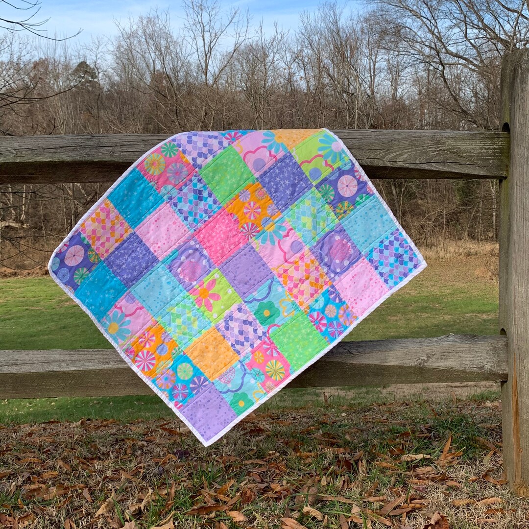 Candy Splash Quilt - Candy Splash Blanket - Bright Baby Quilt - Bold ...