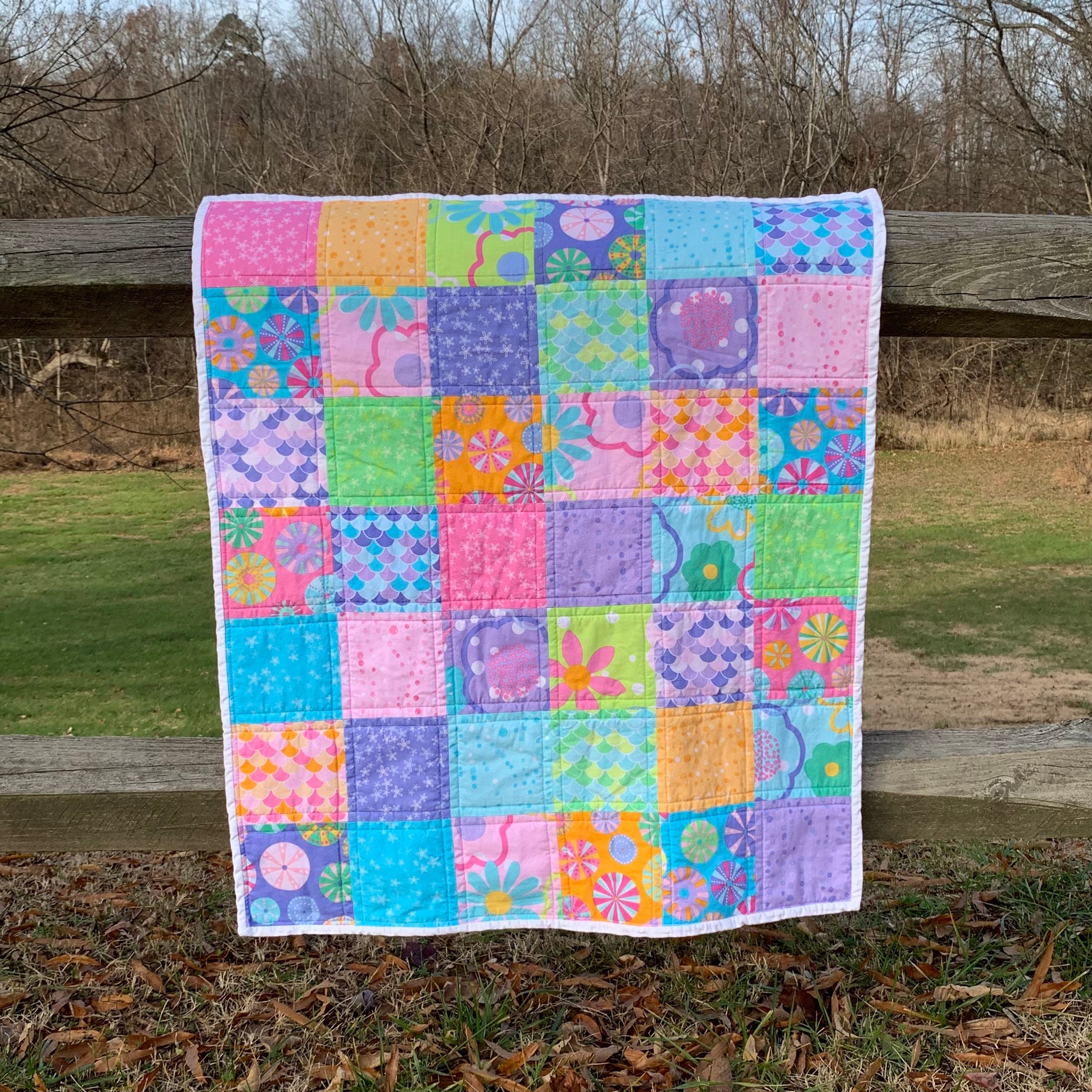 Candy Splash Quilt Candy Splash Blanket Bright Baby Quilt | Etsy