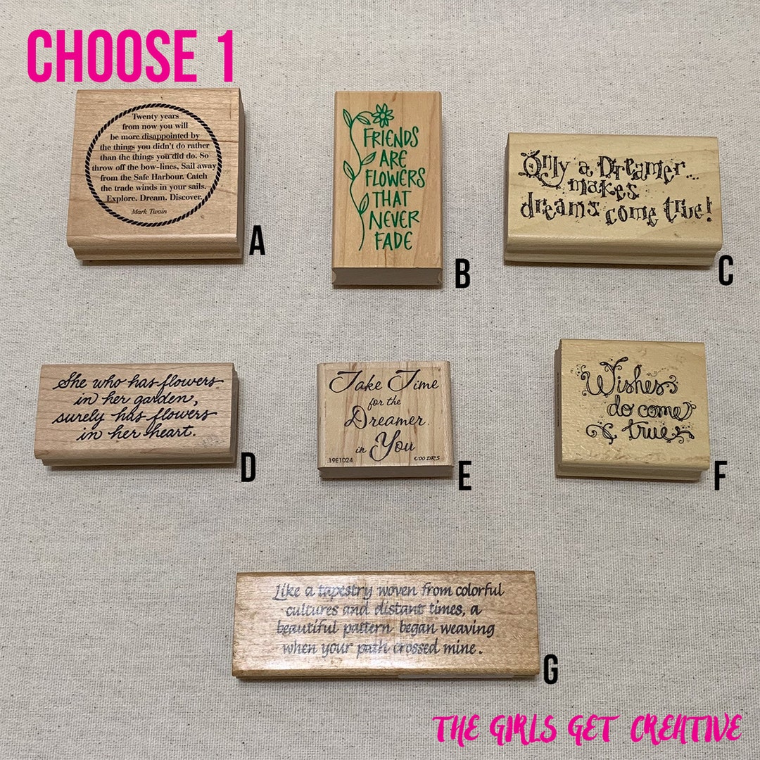 Word/saying Stamps - Quote Stamps - Friends Flowers Dreamers Wished ...
