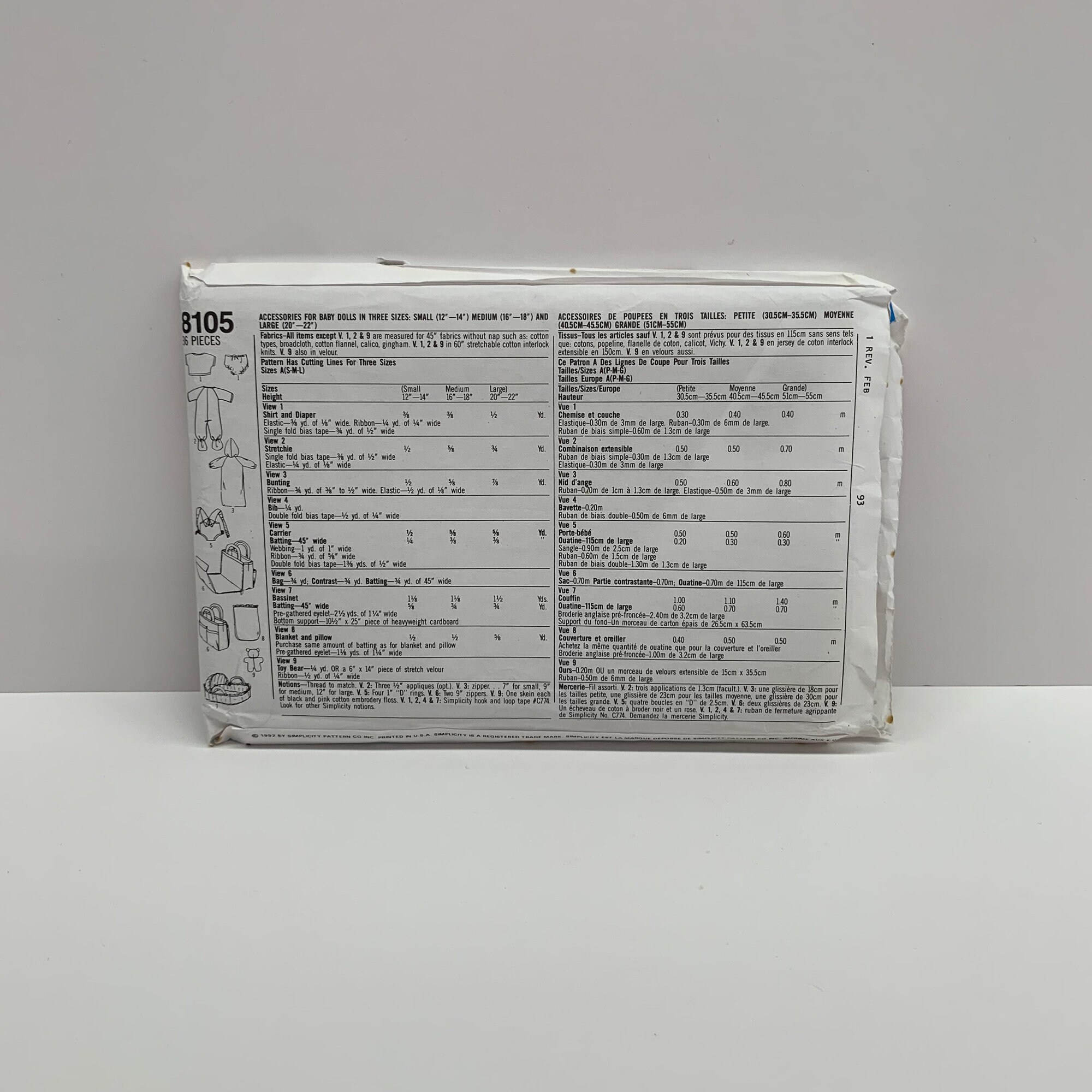 Dolls and More Patterns - M6233 - 8105 Size A - 1131 - 2809 - 166 ...