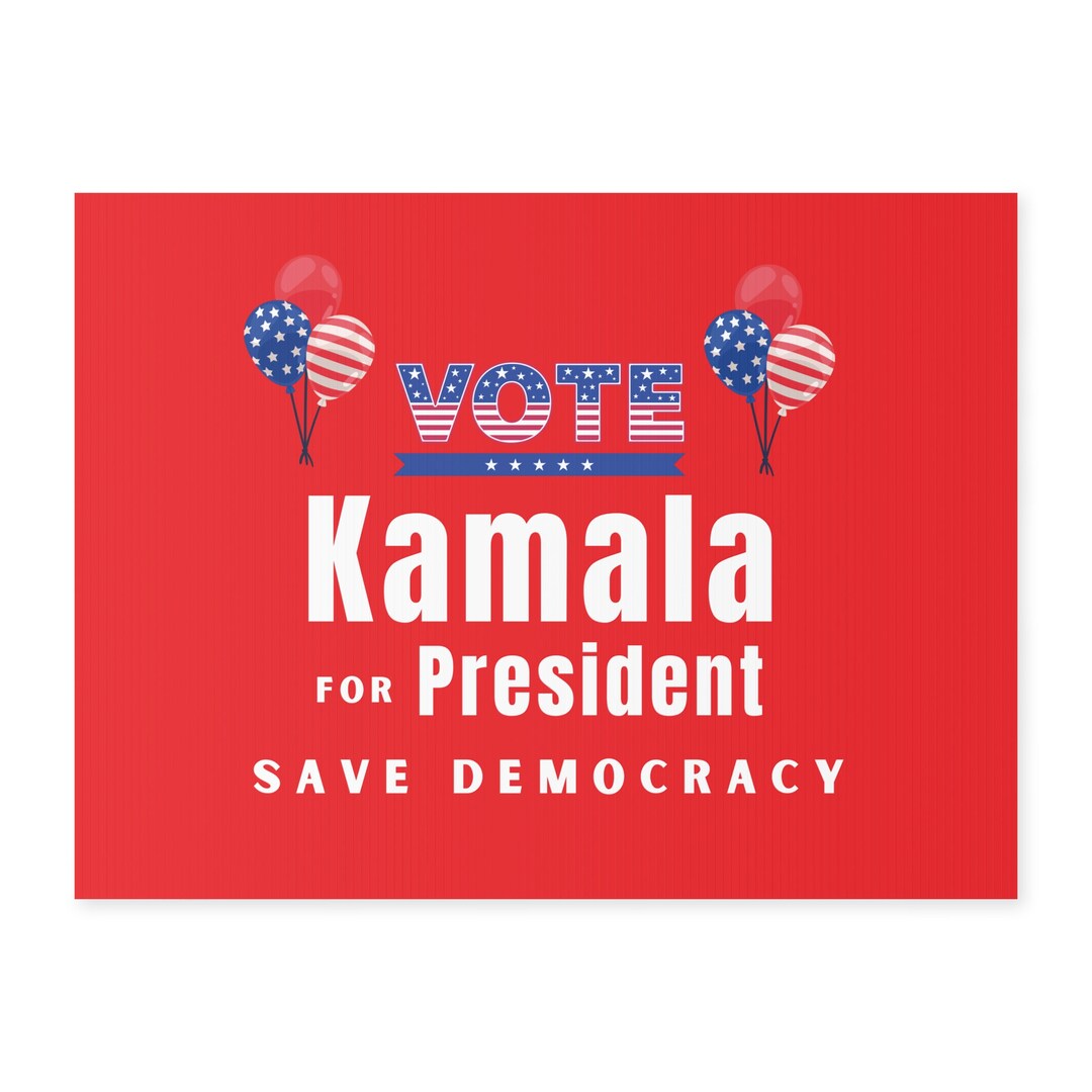 Yard Sign Kamala Harris for President Save Democracy - Etsy