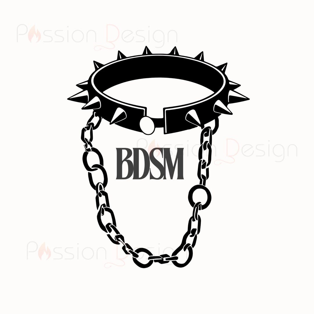 Customizable BDSM Spiked Collar With Chain Graphic – SVG, Dxf, PNG ...