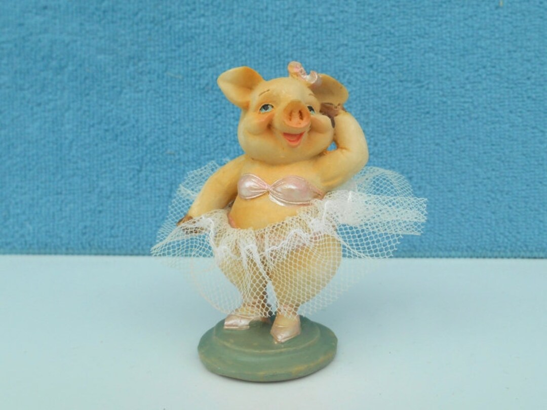 Pig Ballet Dancer Figurine Resin / Hand Painted / 1980s - 1990s - Etsy