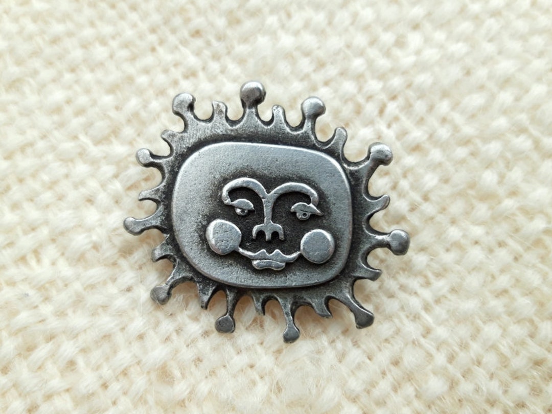 Sun Face Pewter Brooch Pin / Designs by Metzke Inc / Tallahassee ...