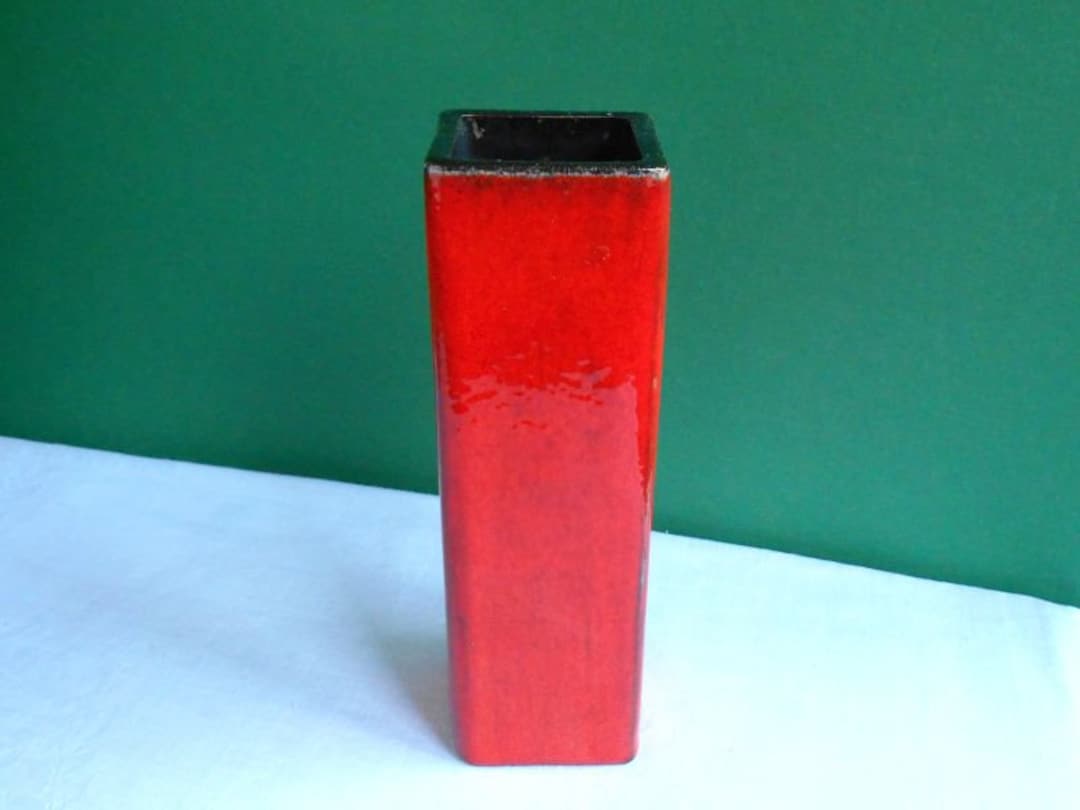 Red Cuboid Fat Lava Ceramic Vase / WGP / W. Germany / 1960s 1970 S - Etsy