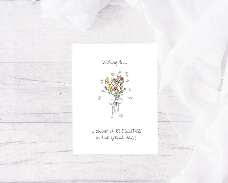 Digital Bridal Shower Card, Wishing You a Shower of BLESSINGS ...