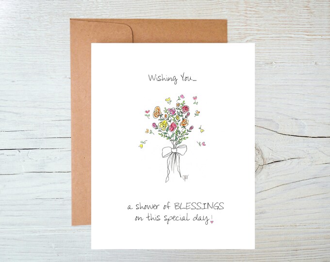 Digital Bridal Shower Card, Wishing You a Shower of BLESSINGS ...