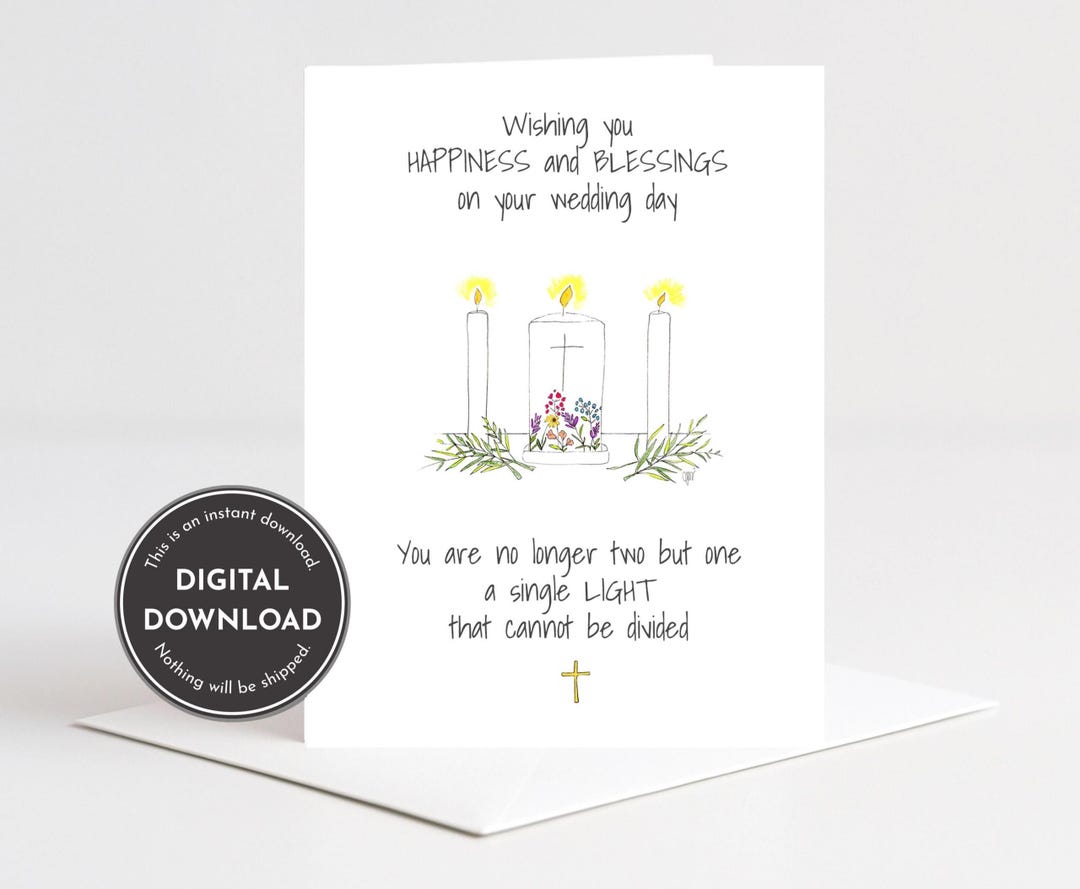 Digital Catholic Wedding Card, Sacrament of Marriage, Hand Drawn, PDF ...