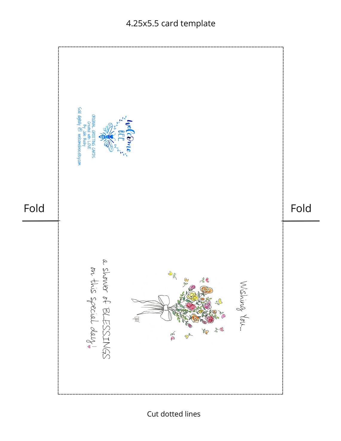 Digital Bridal Shower Card, Wishing You a Shower of BLESSINGS ...