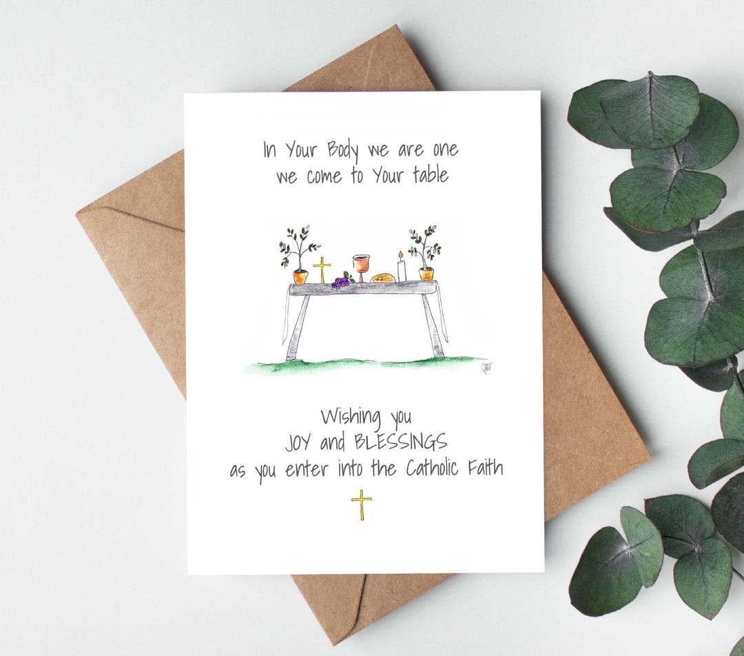 RCIA Card, Sacrament Cards, Catholic Note Card, OCIA Cards, Hand Drawn ...