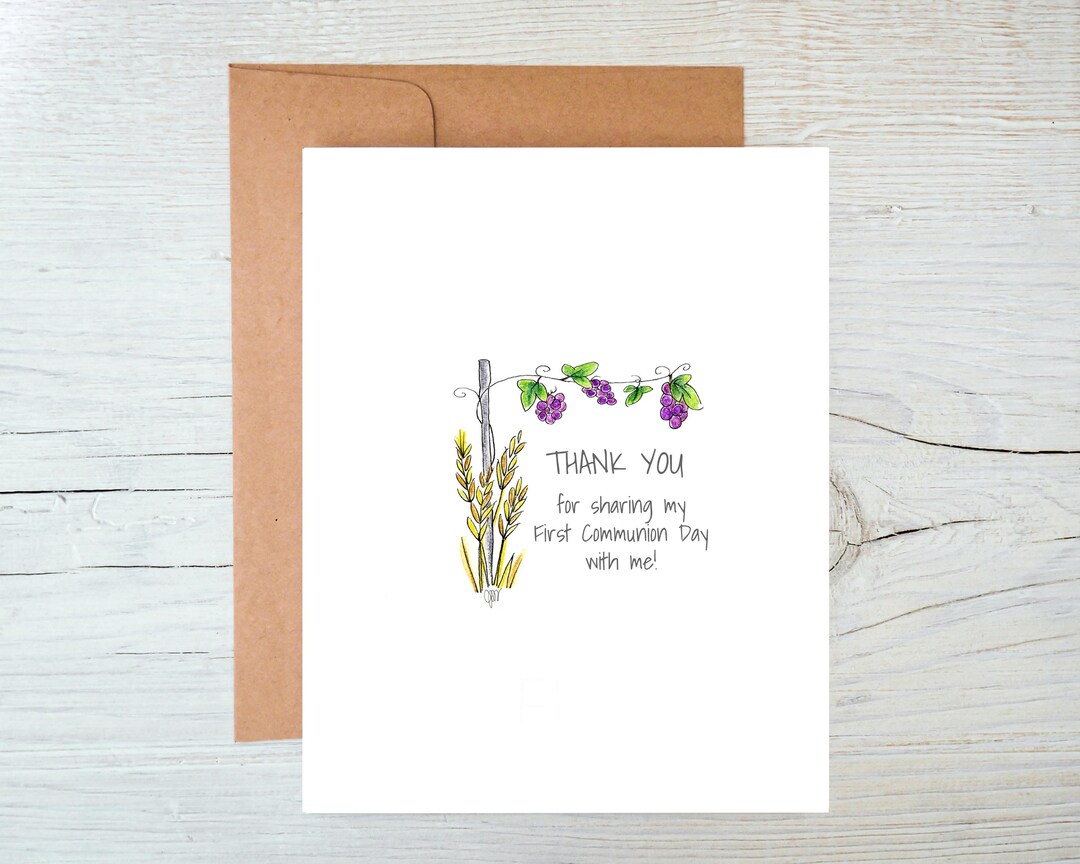 First Communion Thank You Note, Printable Thank You, Digital First Holy ...