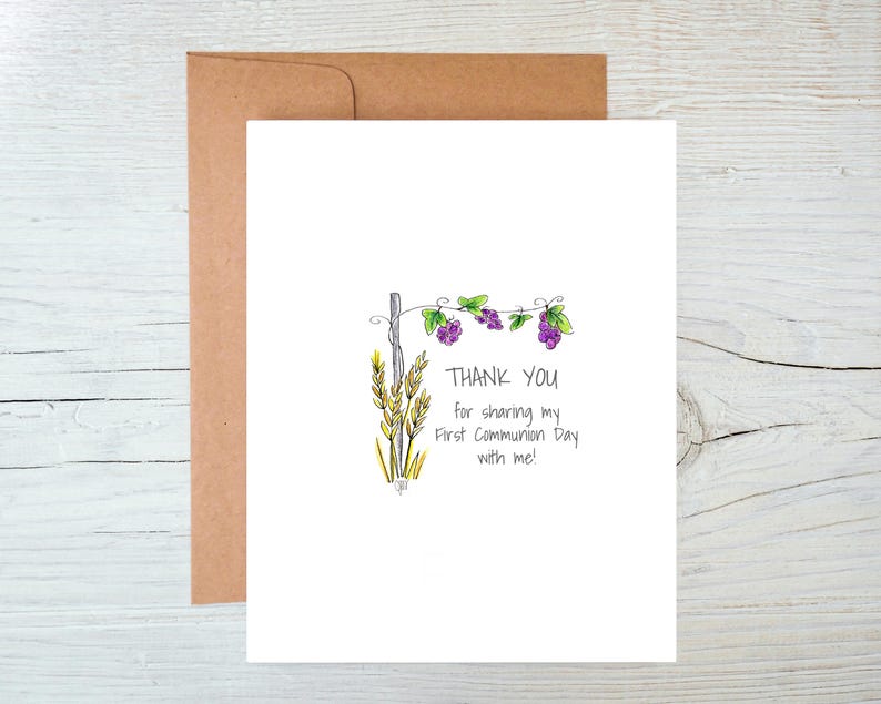 First Communion Thank You Note, Printable Thank You, Digital First Holy ...