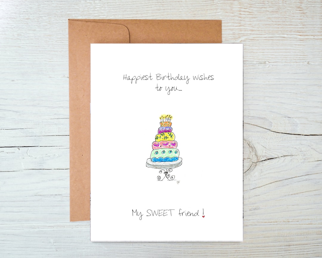 Sweet Friend Birthday, Printable Birthday Card, Friend Birthday Cards ...