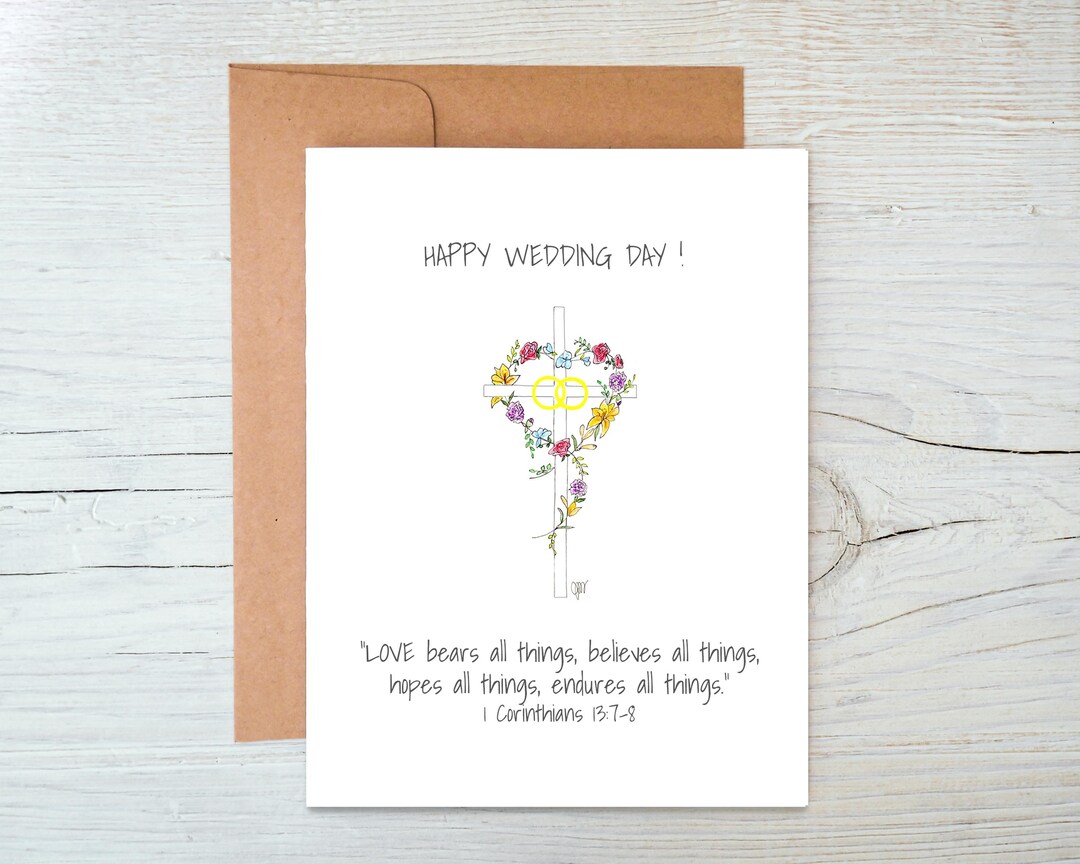 Printable Wedding Card, Happy Wedding Day, Catholic Wedding Cards, Christian Greeting Card ...