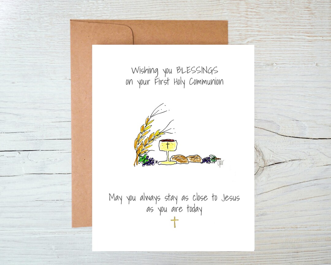 First Holy Communion Card, Printable First Holy Communion Card ...
