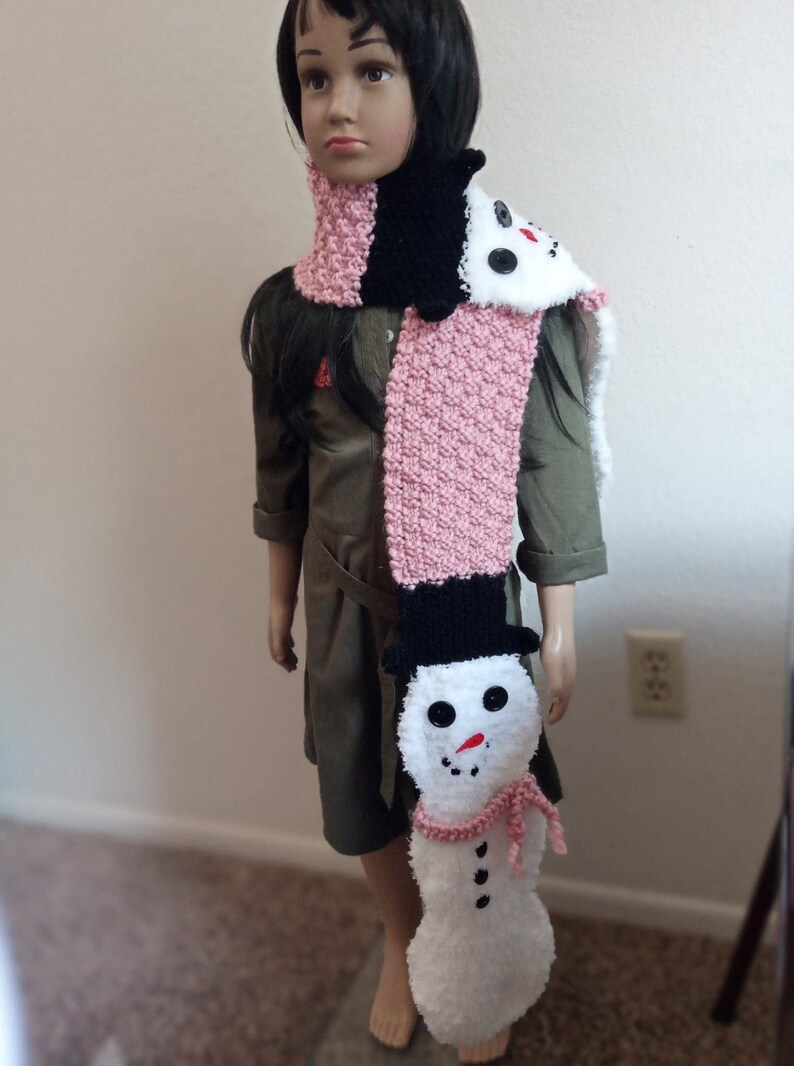 Fun Snowman Scarf Patternfun Snowman Scarf - Etsy
