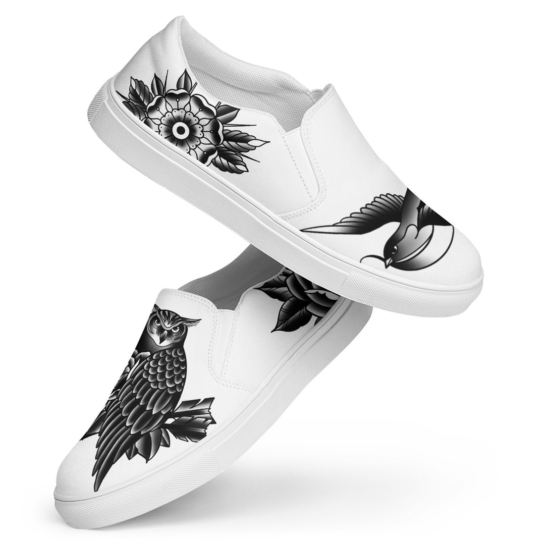 Traditional Birds Mens Slip-on Canvas Shoes - Etsy