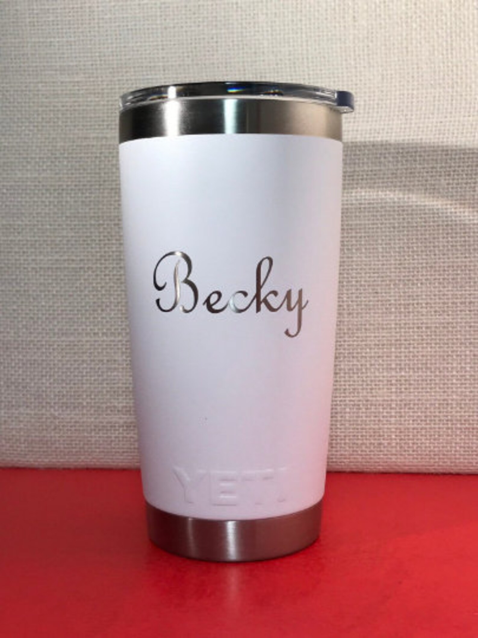 REAL YETI 20 Oz. Laser Engraved White Stainless Steel Yeti Rambler ...