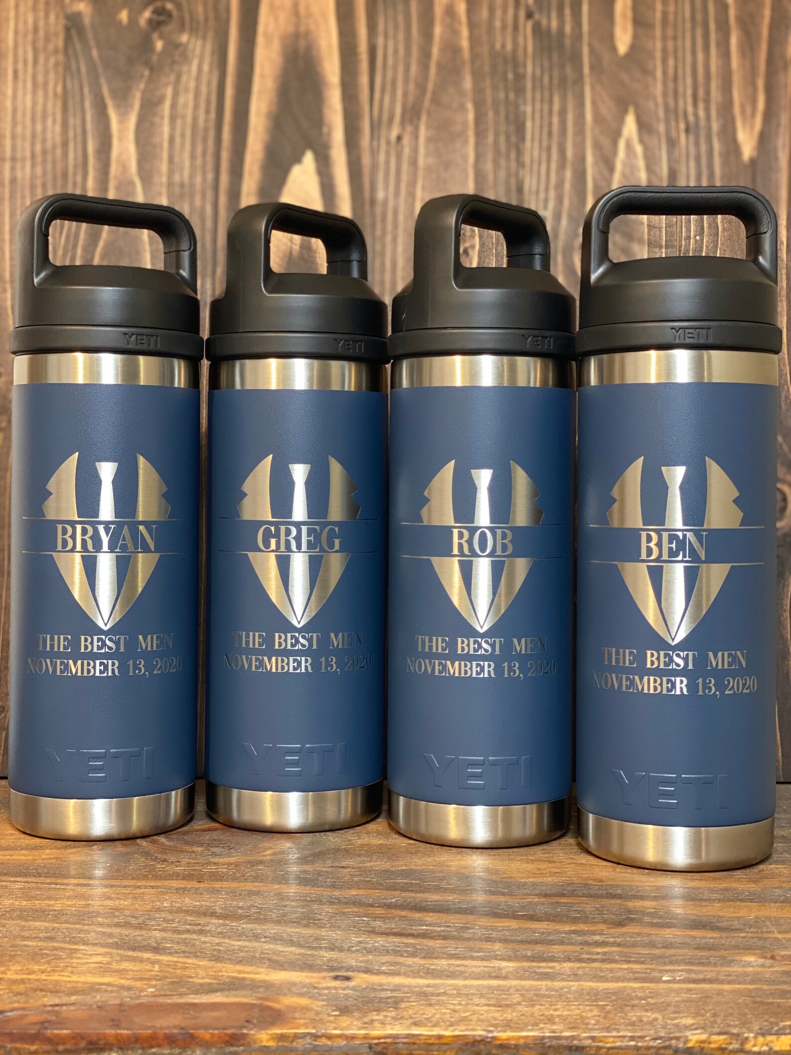 REAL YETI 18 oz. Láser grabado en azul marino acero inoxidable | Etsy