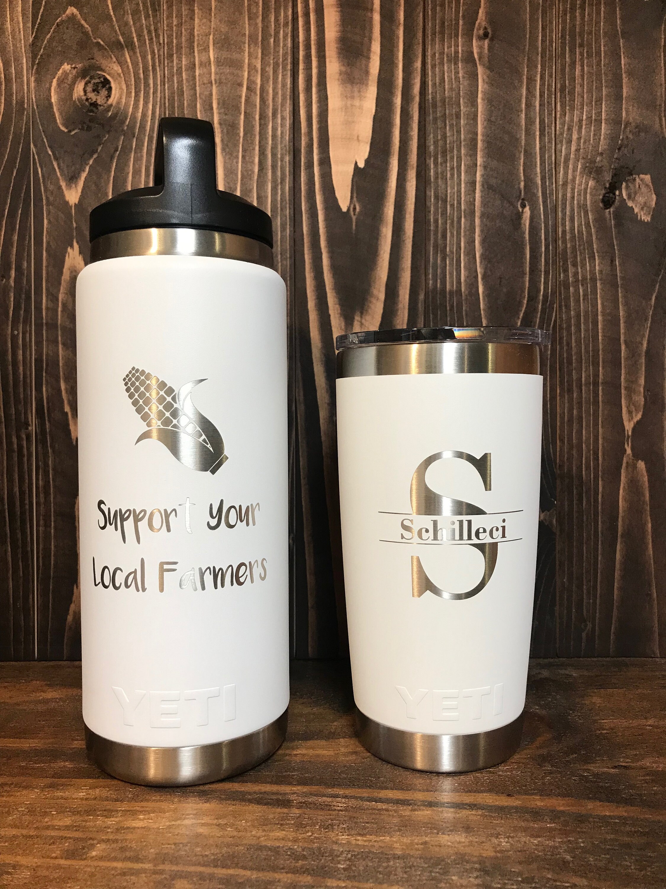 REAL YETI 26 Oz. Laser Engraved White Stainless Steel Yeti - Etsy Sweden