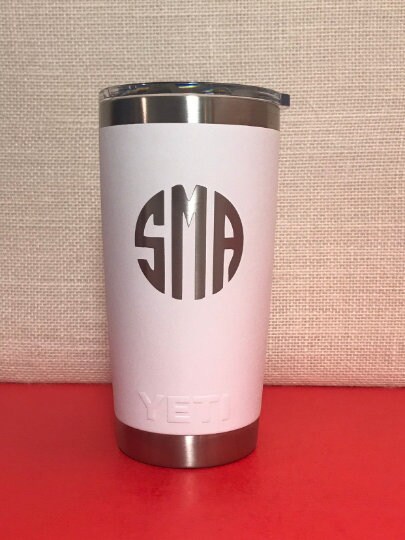 REAL YETI 20 Oz. Laser Engraved White Stainless Steel Yeti Rambler ...