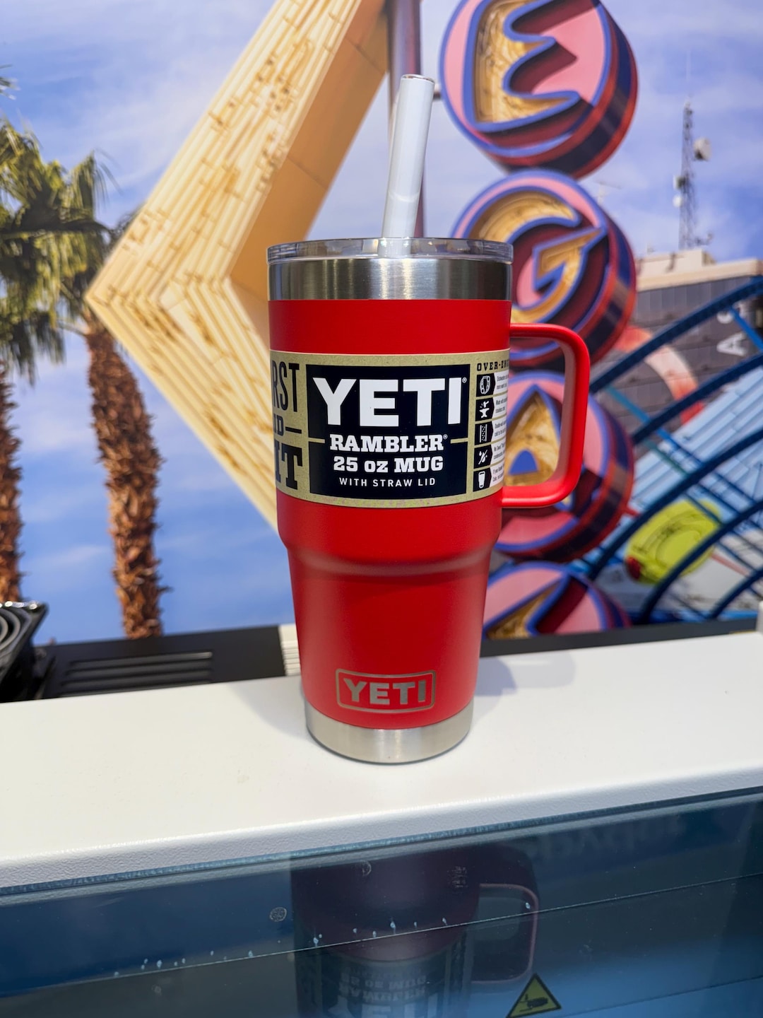 REAL YETI 25 Oz. Rambler With Straw Lid Laser Engraved Rescue Red ...