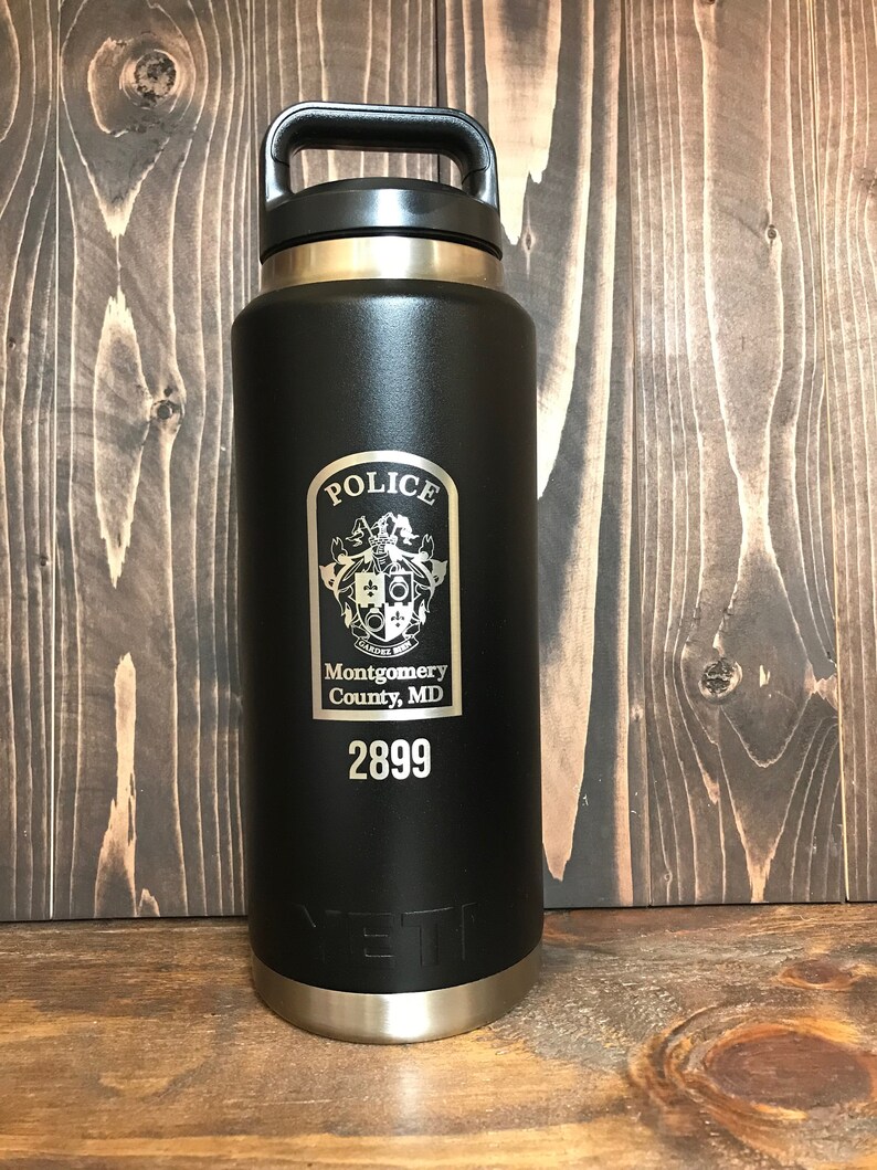 REAL YETI 36 oz. Láser grabado negro Yeti Rambler botella con | Etsy