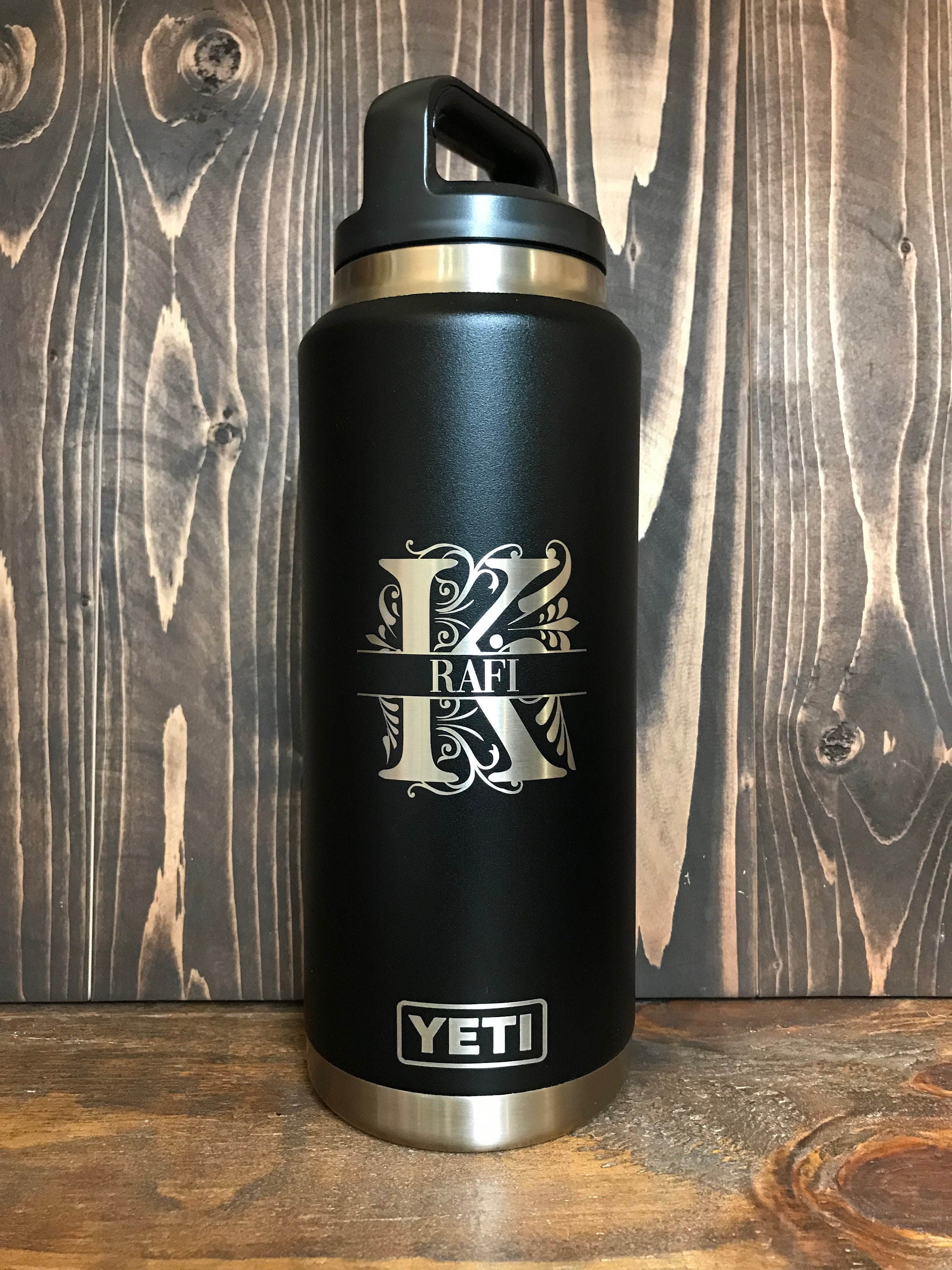 REAL YETI 36 oz. Láser grabado negro Yeti Rambler botella con | Etsy