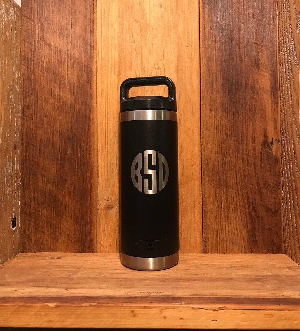 REAL YETI 18 oz. Laser Engraved Black Stainless Steel Yeti | Etsy