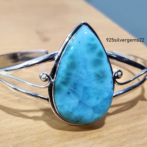 Larimar Bangle Larimar Bracelet 925 Sterling Silver Larimar - Etsy