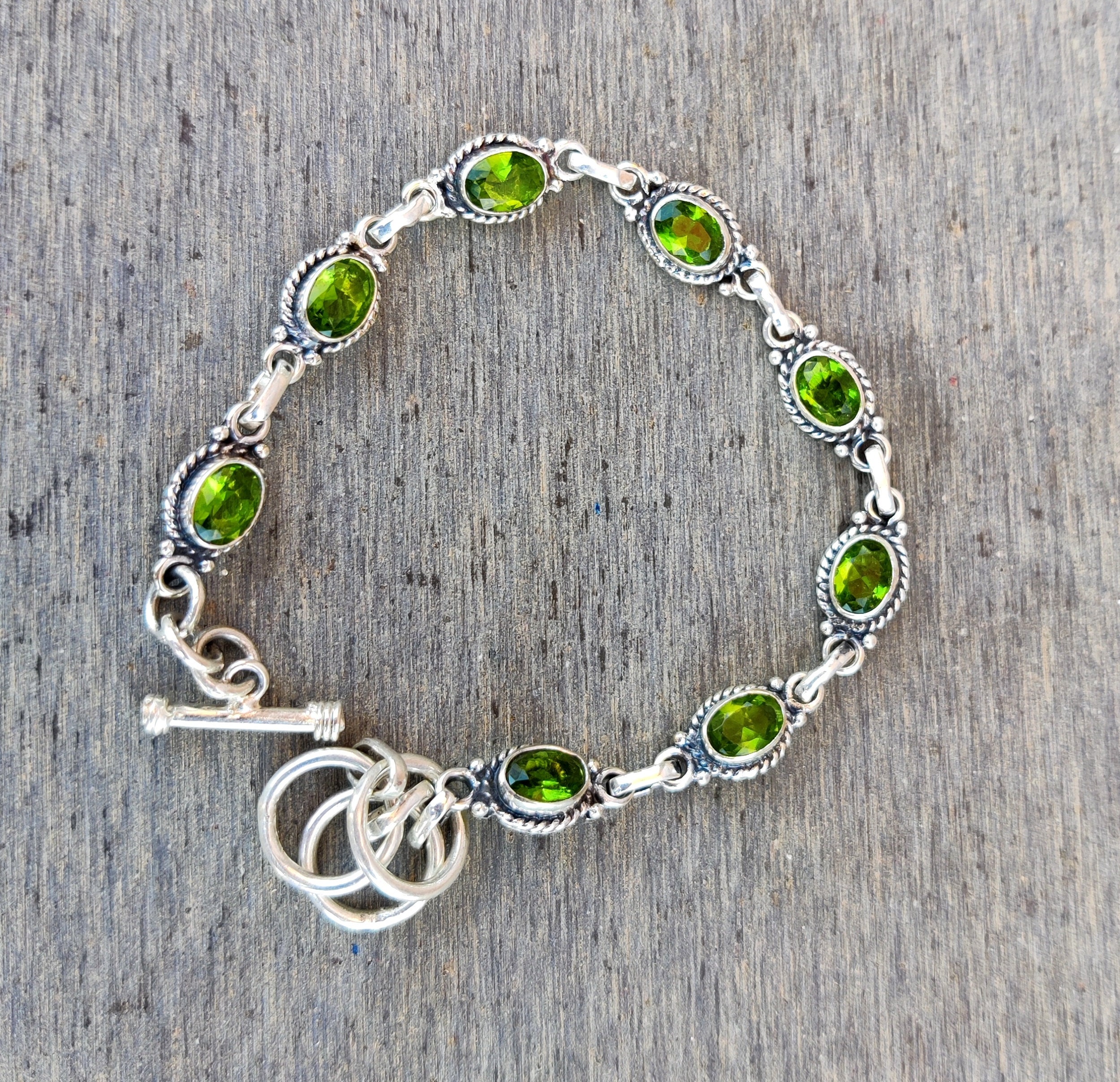 Peridot Bracelet 925 Sterling Bracelet Peridot Jewelry - Etsy
