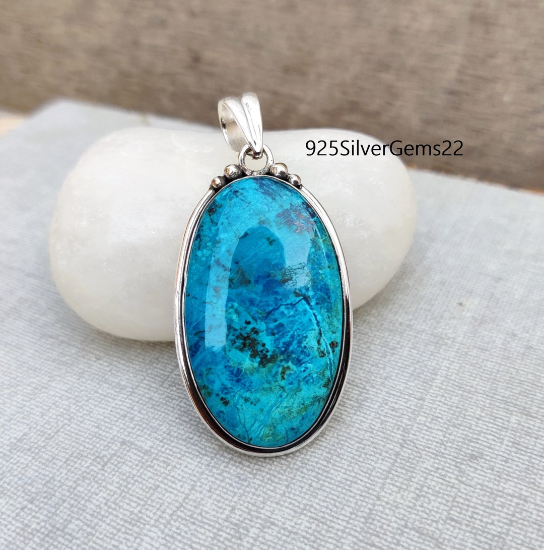 Shattuckite Pendant, Shattuckite Jewelry, Women's Jewelry, Wedding Jewelry, Birthday Gifts ...