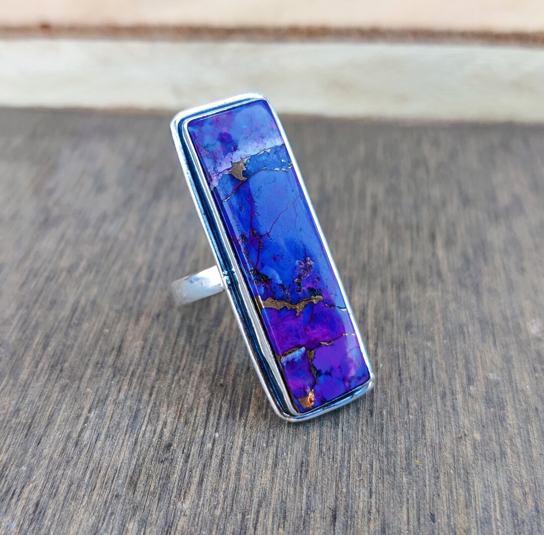 Purple Copper Turquoise Ring, Handmade Ring, Purple Turquoise Jewelry ...