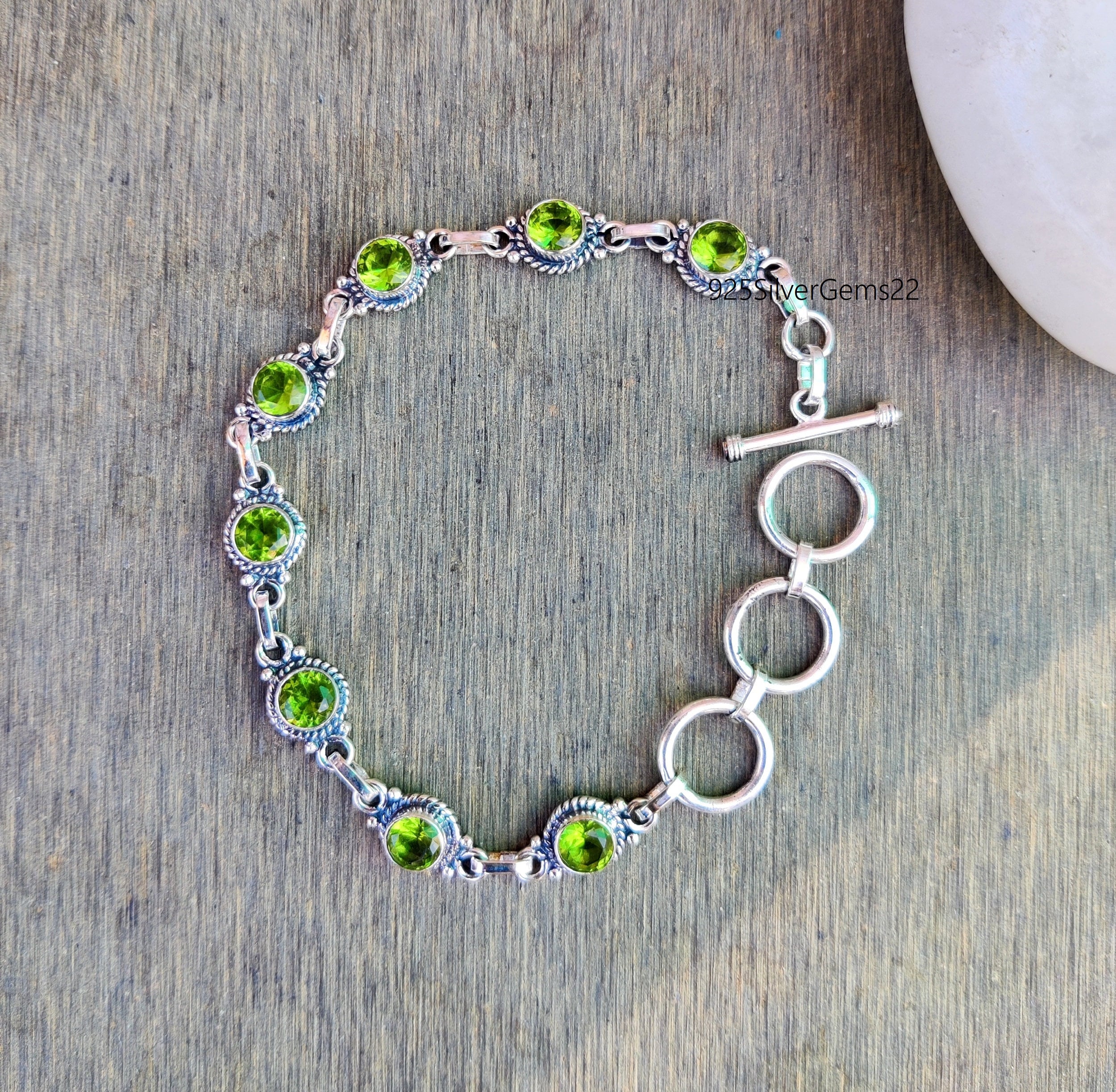 Peridot Bracelet 925 Sterling Bracelet Peridot Jewelry - Etsy