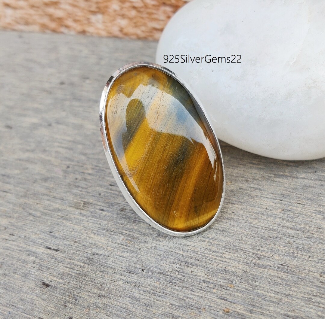 Tigers Eye Ring, Promise Ring, Pretty Ring, Tiger Eye Jewelry, Silver ...