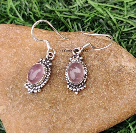 Etsy rose quartz earrings store