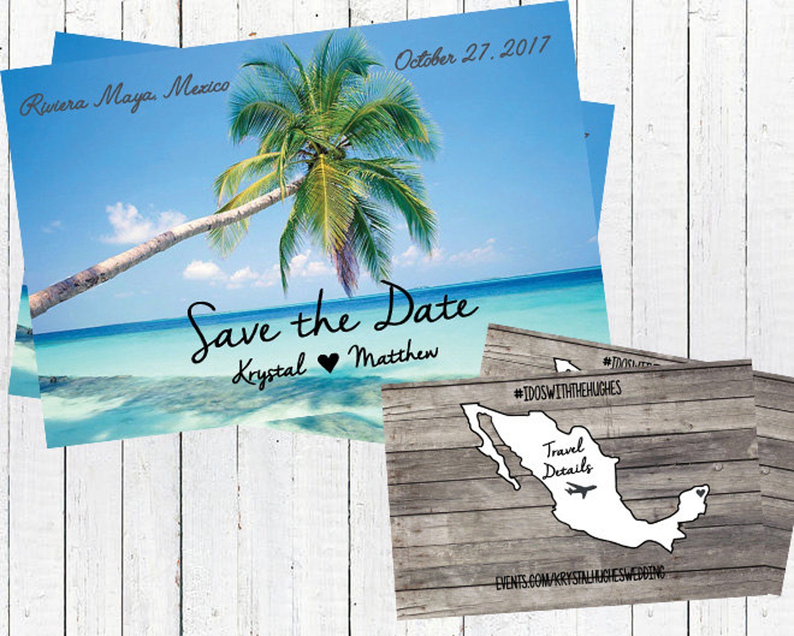 Destination Wedding Save the Date Set Printable Card and | Etsy