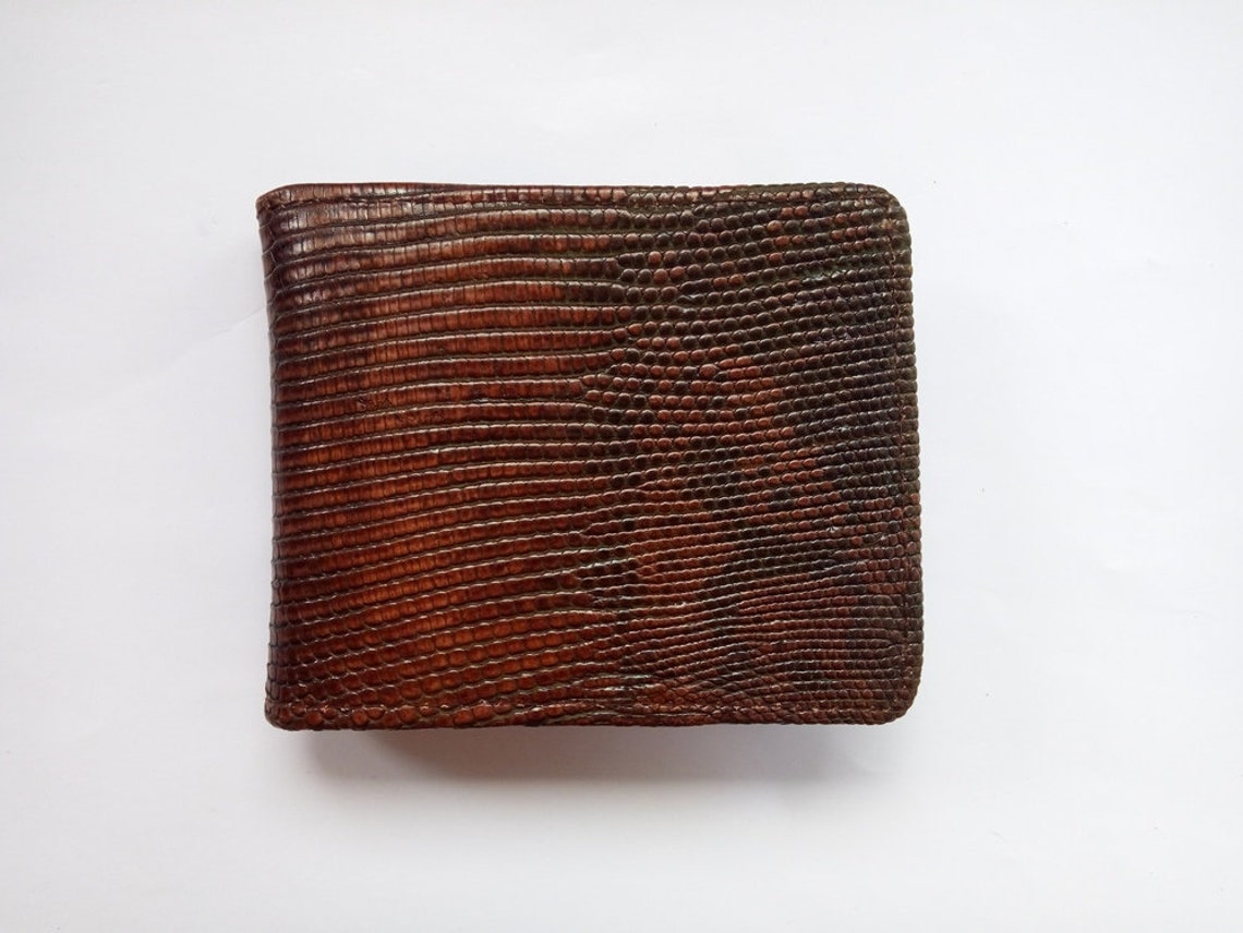 Genuine Real Lizard Skin Leather Men's Bifold Wallet - Etsy