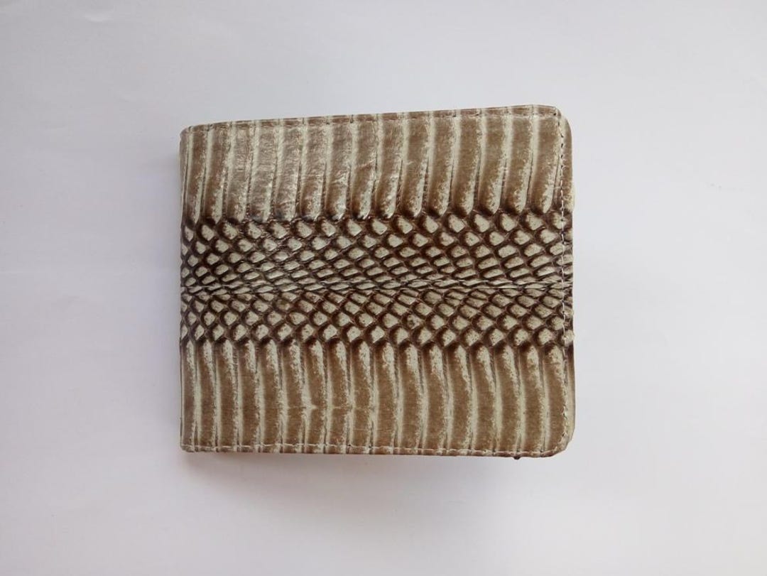 Genuine Real Cobra and Sunbeam Snake Skin Leather Men's Bifold Wallet ...