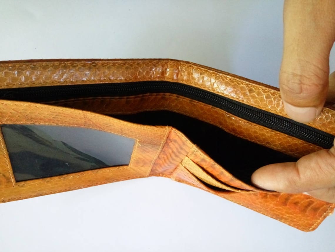 Genuine Combo Real Lizard and Snake Skin Leather Men's Bifold Wallet - Etsy
