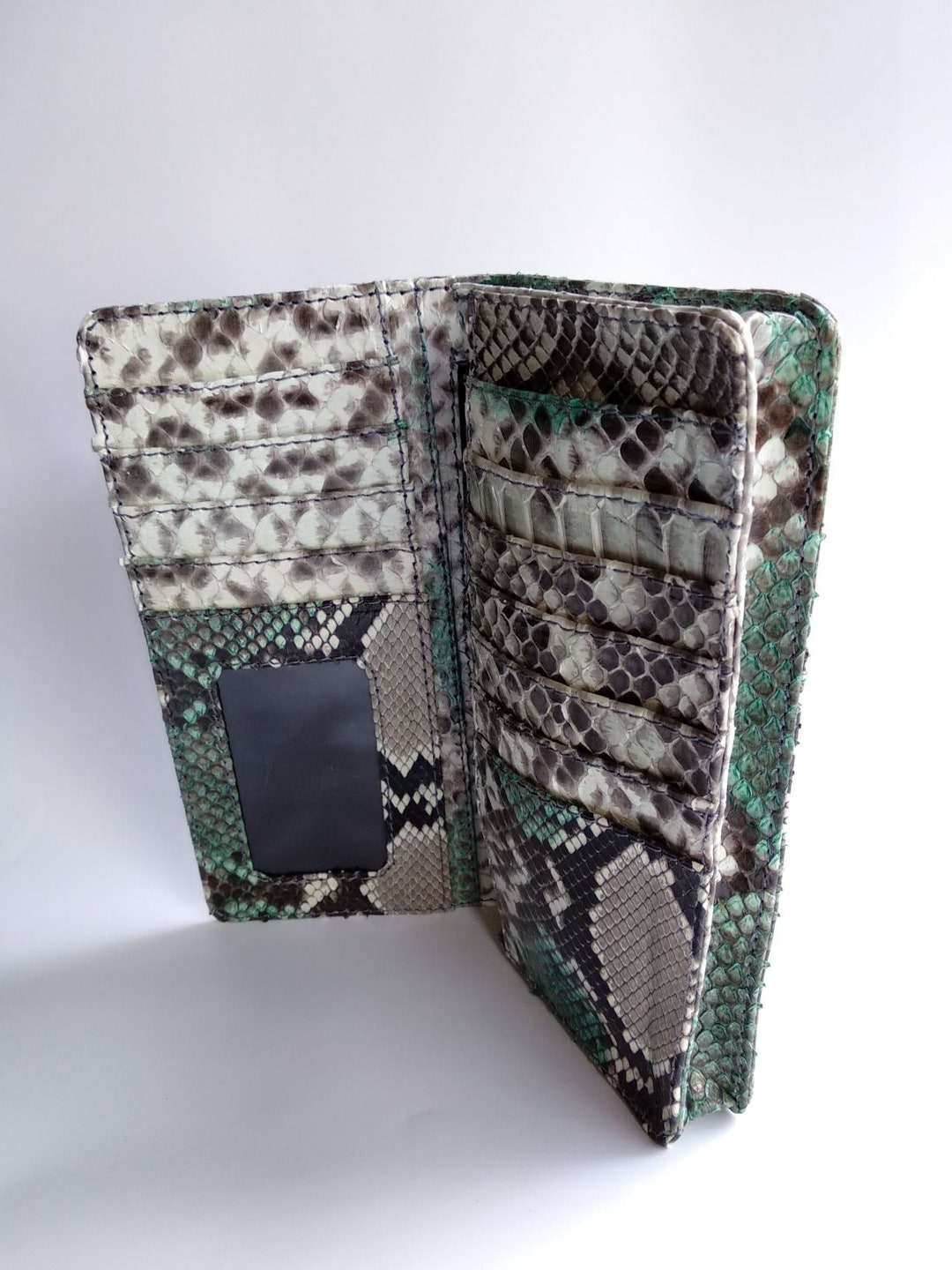 Genuine Real Python Snake Skin Leather Woman's/men's Long Bifold Wallet ...